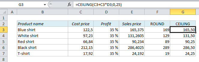 How To Calculate Prices And Make Them End With A Certain Number In Excel Easy Excel
